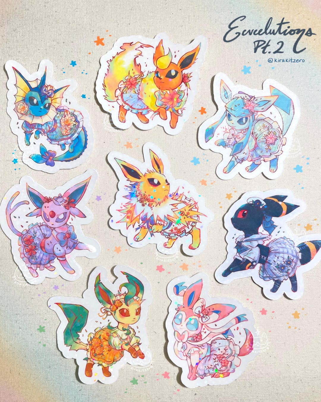 Pt. 2 Eeveelution Sticker Set - Complete [special Eevee Festival ...