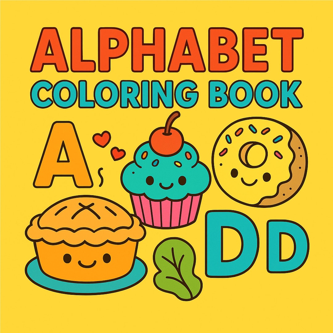 Alphabet Food Coloring Book: A-Z Bakery Treats (PDF & JPG) - Etsy