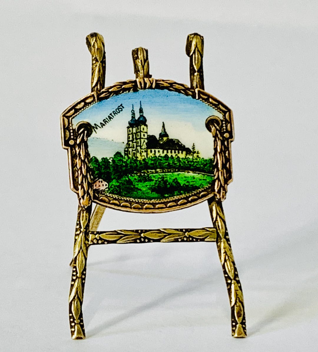 Vintage Enamel Miniature Easel | Hand-painted Mariatrost Austria ...