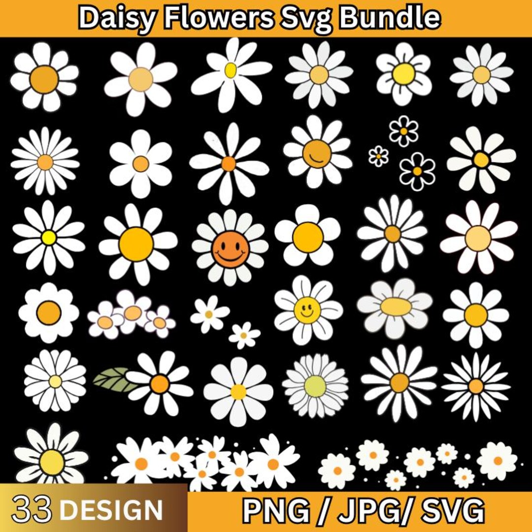 Daisy Svg Bundle, Daisy Flowers Svg, Daisies Svg, Flowers Svg, Spring ...