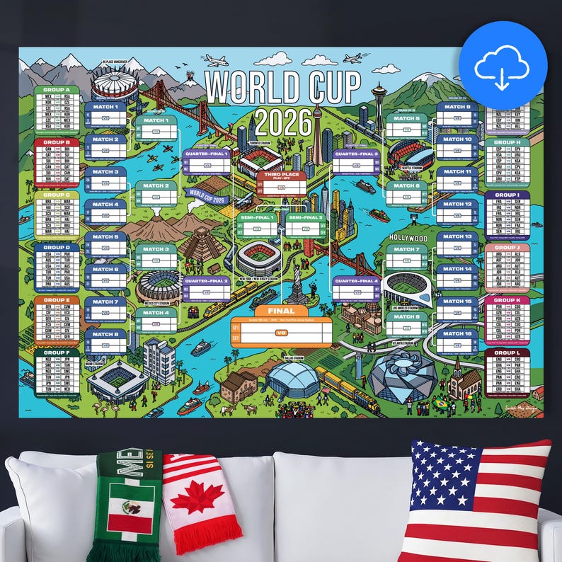 World Cup 2026 Wallchart Digital Download | Printable Football Soccer ...