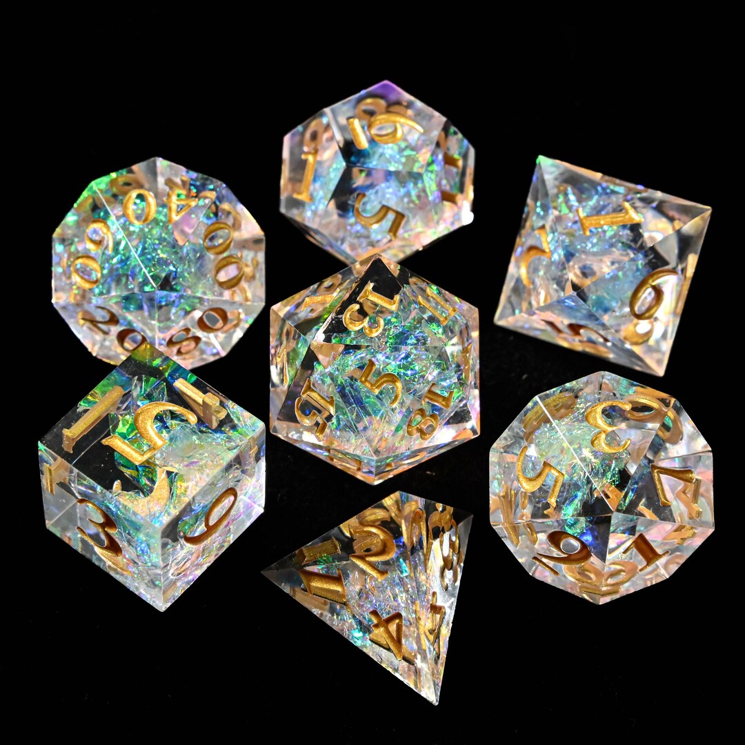 Crystal DND Dice Set - Handmade Resin Sharp Edge Dice Set,dnd Dice Set ...