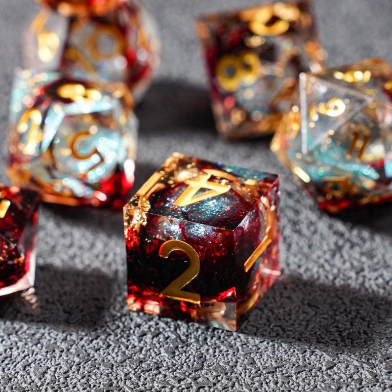Dnd Liquid Core Dice Set,handmade Liquid Core Dice for Dnd Gifts,resin ...