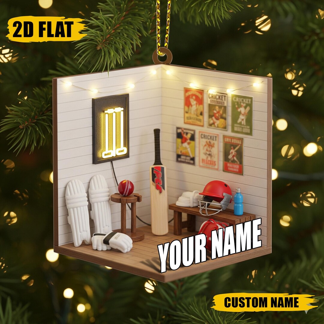 Custom Cricket Christmas Ornament, Gift for Cricket Players, Cricket ...