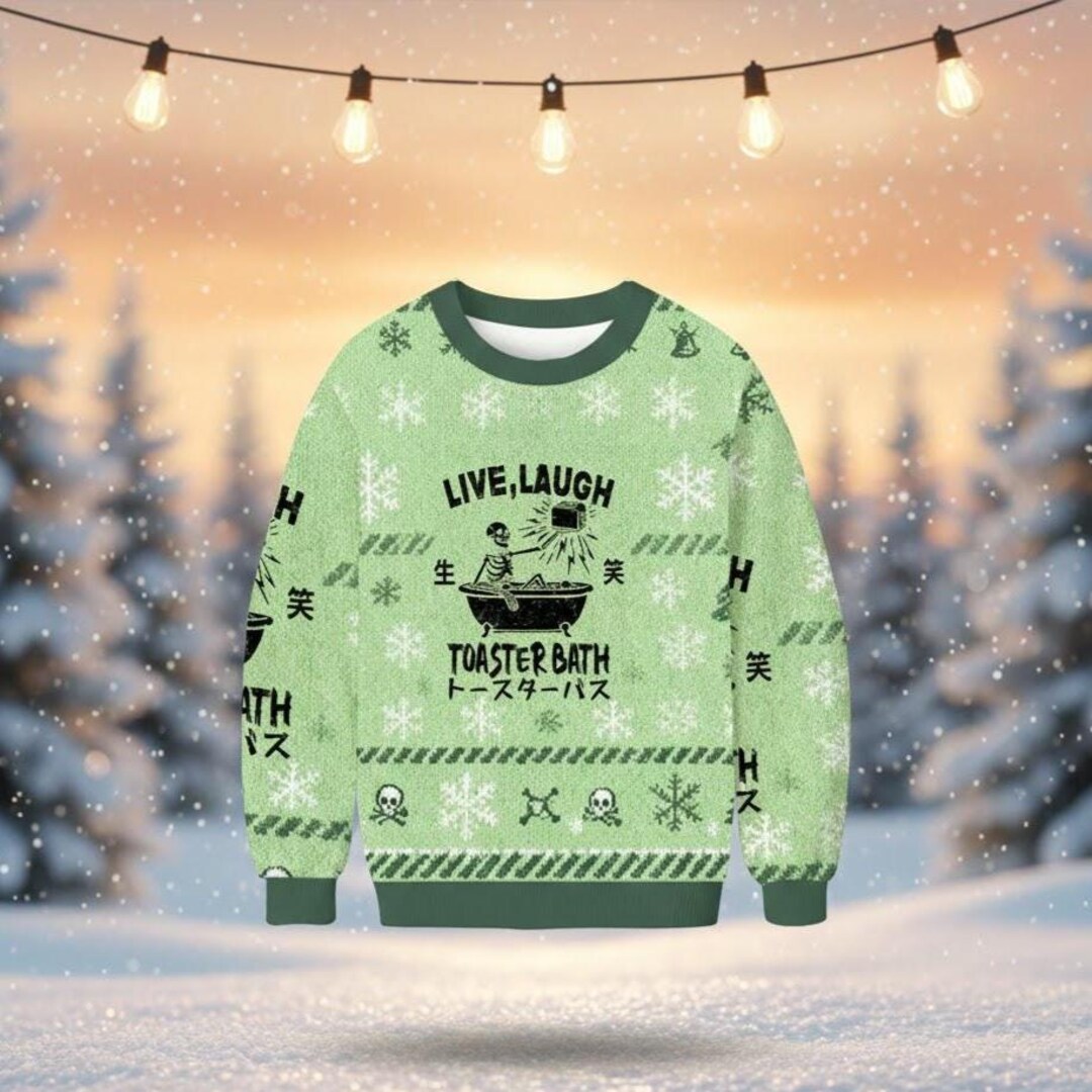 Funny Electric Shock Skeleton Ugly Christmas Sweater, Funny Electrician ...