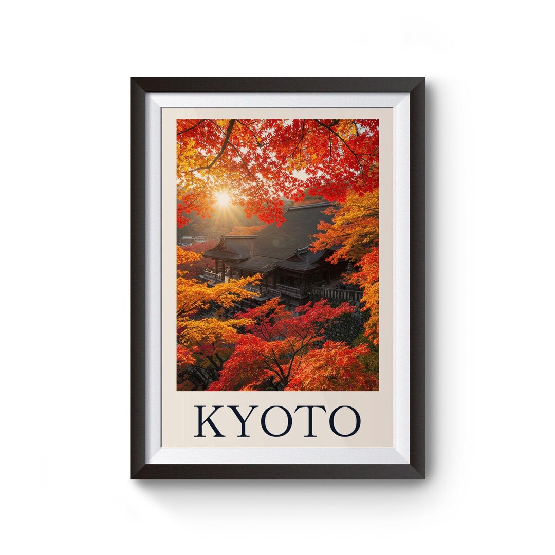 Kyoto Poster - Japan Wall Art Print, Illustration Poster, Home & Office ...