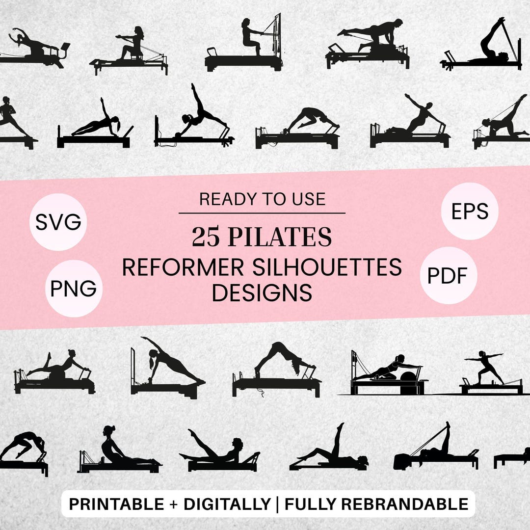 Pilates Reformer Silhouettes: 25 Fitness Designs (digital Download) - Etsy