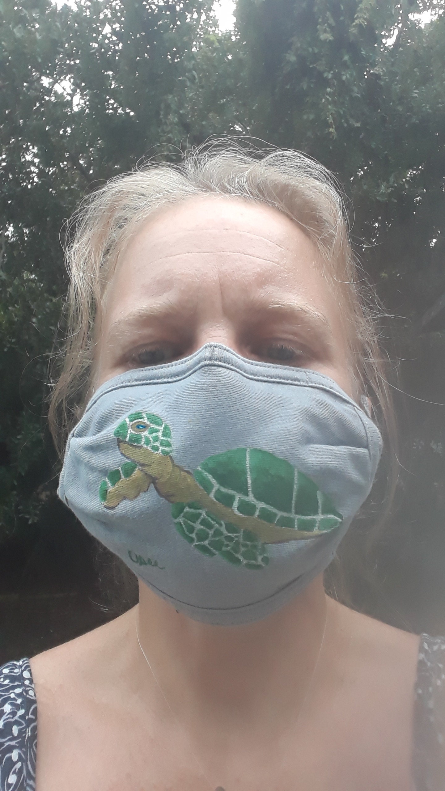 Hand Painted Comfy Sea Turtle Face Mask Etsy