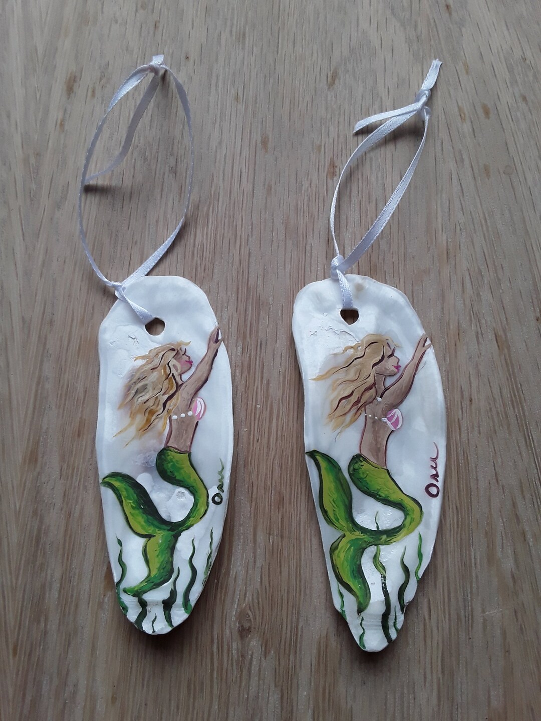 Mermaid Oyster Shell Ornament - Etsy