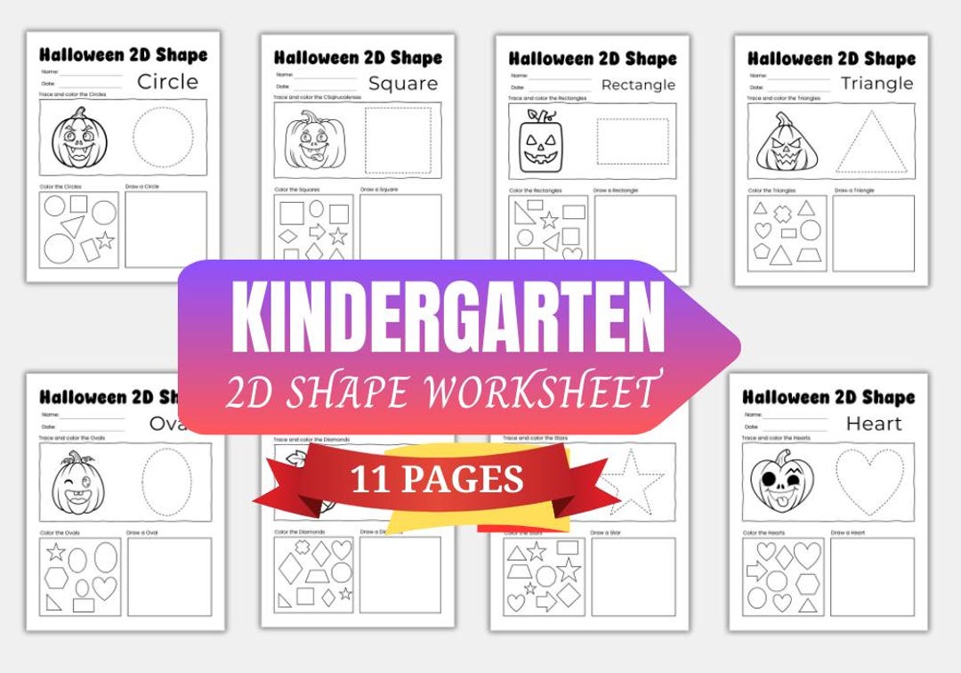 2D Shape Worksheets for Kids | Shape Recognition & Tracing (printable ...