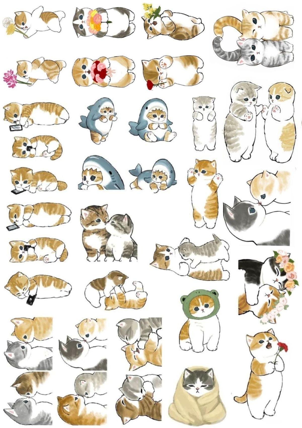 Printable Stickers Mofusand Sheets Part 4 - Etsy UK