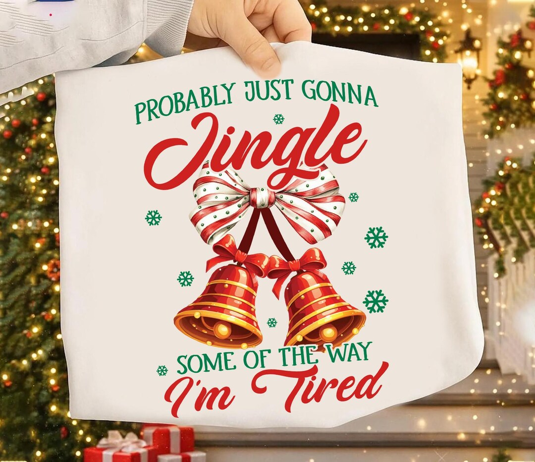 Funny Christmas Jingle Bells PNG, Coquette Bow Design (digital Download ...