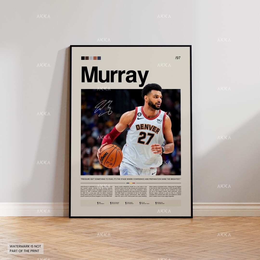 Jamal Murray Poster, Denver Nuggets Wall Art, Framed NBA Print Decor - Etsy