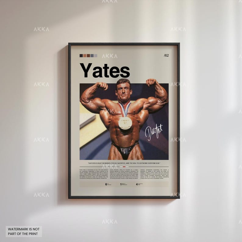 Dorian Yates Poster, Mr. Olympia Wall Art, Framed Bodybuilding Print ...