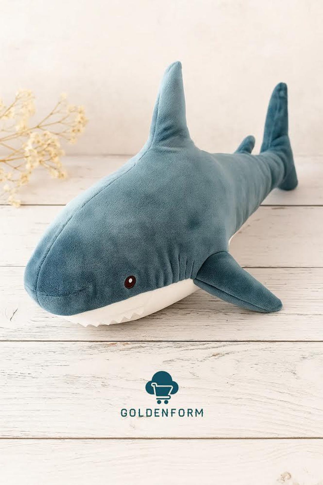 Shark Plush Toy – Cute Soft Stuffed Animal Pillow, Cuddly Ocean Cushion ...