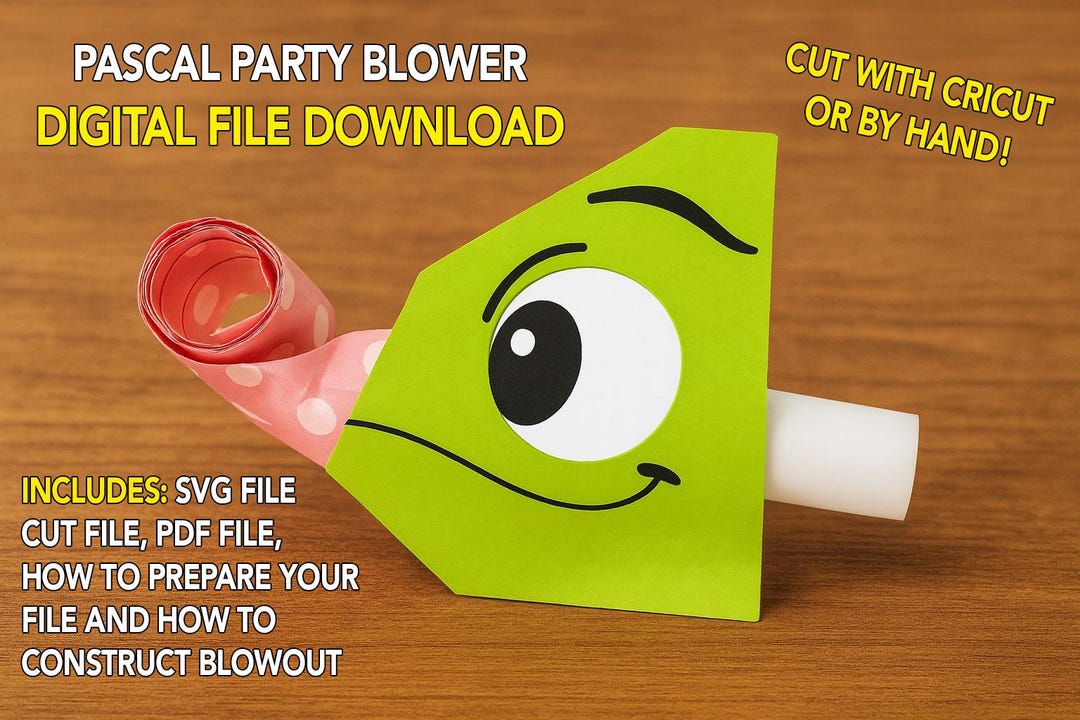 Pascal Party Blower Blowout Template Tangled Rapunzel Birthday Favor ...
