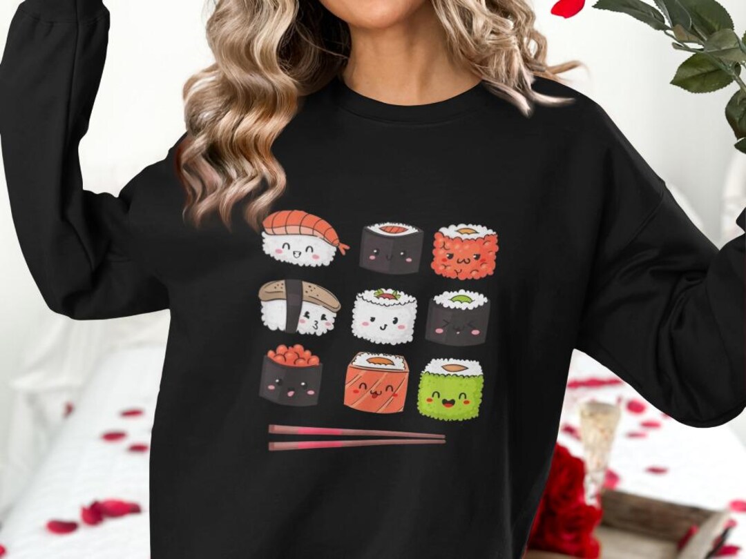 Cute Sushi Shirt – Kawaii Sushi Graphic Sweatshirt - Etsy