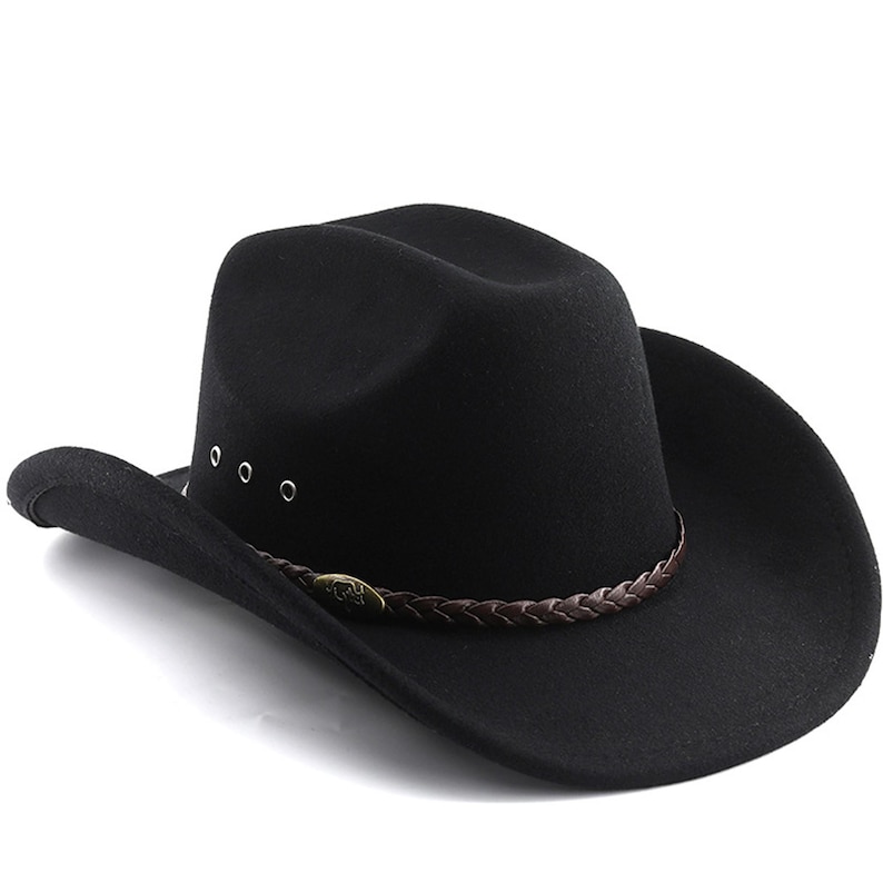 Custom Engraved Wide Brim Cowboy Hat, Burnt Felt Unisex Texas Style Hat ...