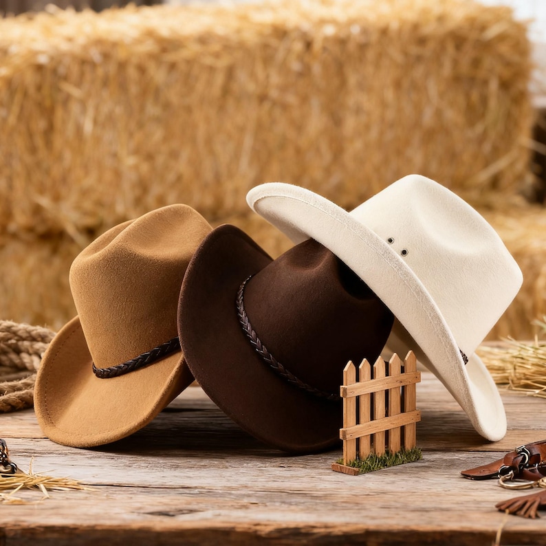 Custom Engraved Wide Brim Cowboy Hat, Burnt Felt Unisex Texas Style Hat ...