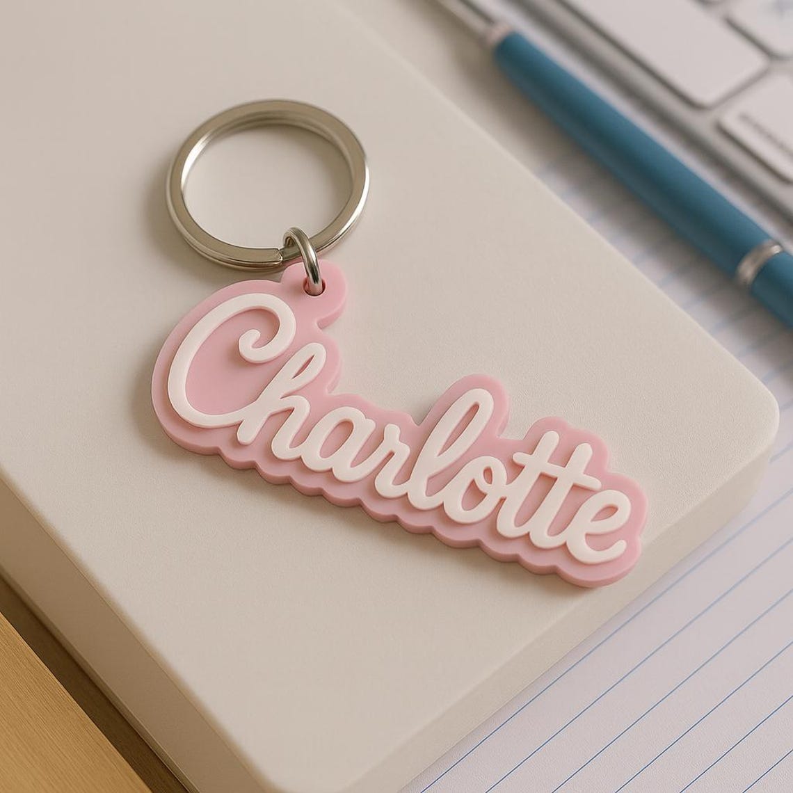 Personalised Tag Name Keychain, Custom 3D Printed Keychain, Keychain ...
