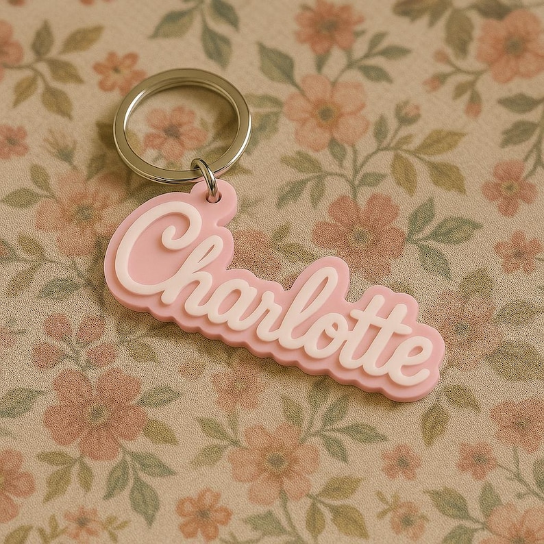 Personalised Tag Name Keychain, Custom 3D Printed Keychain, Keychain ...