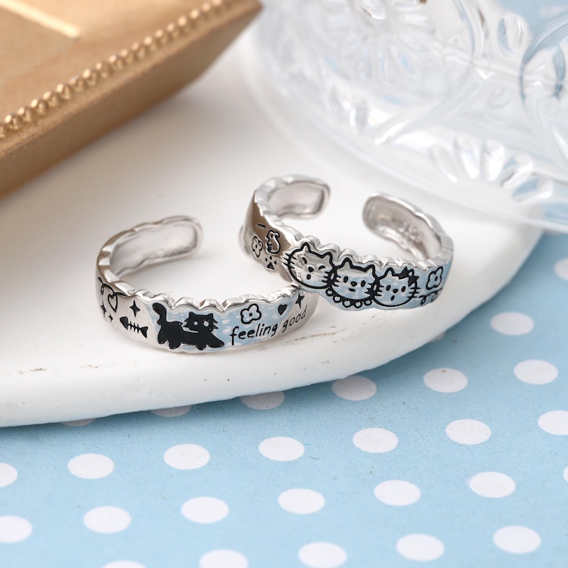 Matching Cat Ring Set - Etsy