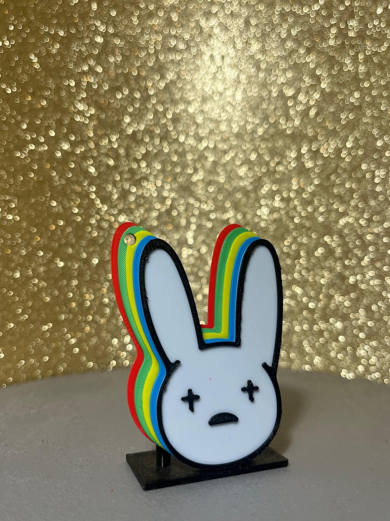 Bad Bunny Keychain, 3D Printed Rabbit Logo, Urban Music Fan Gift - Etsy
