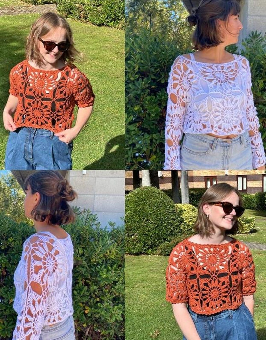 Gerbera Daisy Crochet Top Pattern PDF Summer Floral DIY Boho Festival ...