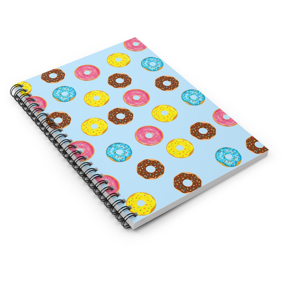 Donut Pattern Spiral Notebook - 118 Ruled Pages (6x8) - Etsy