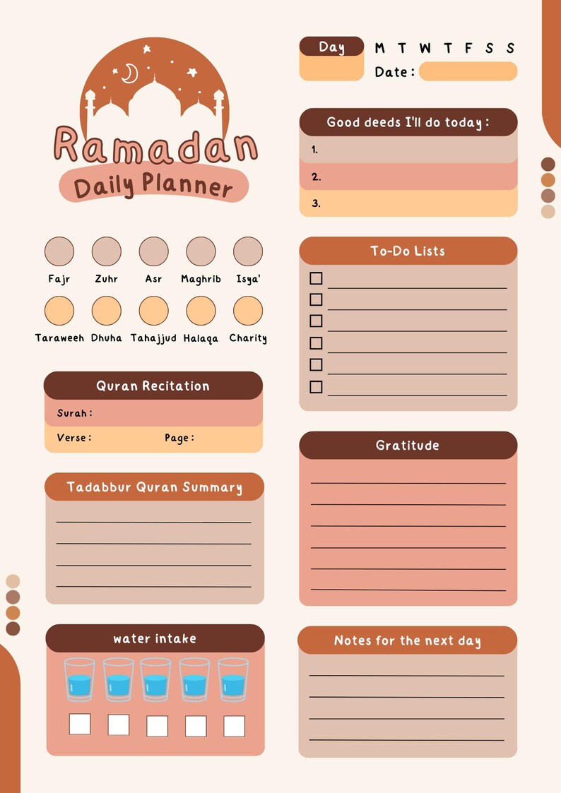 Ramadan Planner 2026 Printable Digital Ramadan Planner PDF Plr Ramadan ...