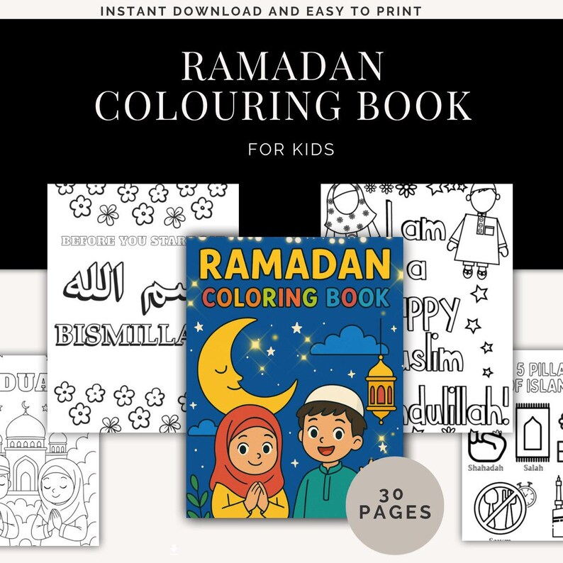 Ramadan Colouring Pages Book for Kids Ramadan for Kids Ramadan Activity ...