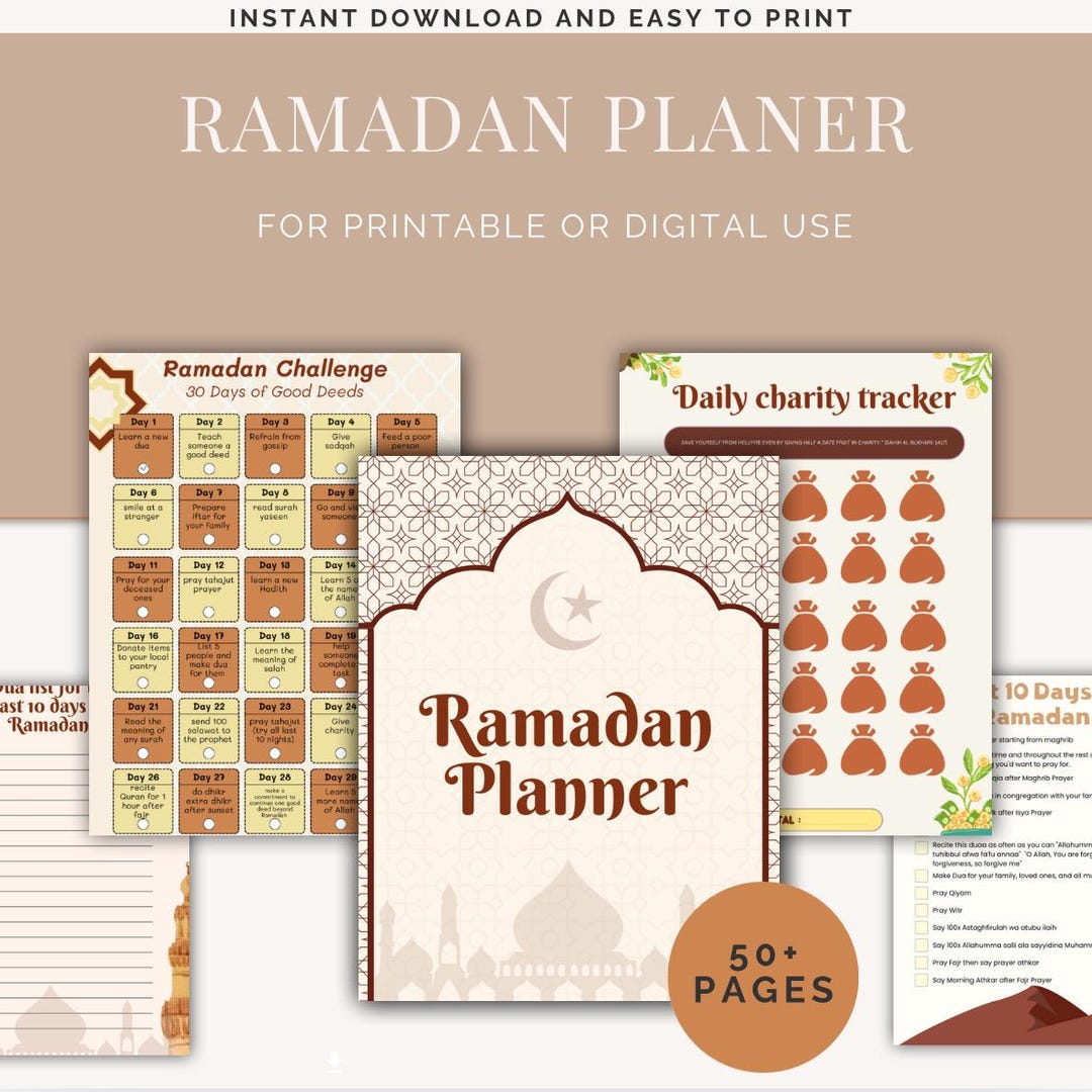 Ramadan Planner 2026 Printable Digital Ramadan Planner PDF Plr Ramadan ...
