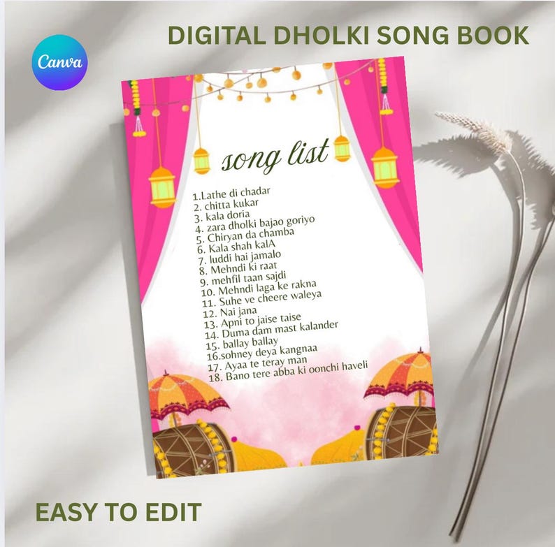 Modern Dholki Book Pakistani Indian Punjabi Songs Mehndi Mayon Dholki ...