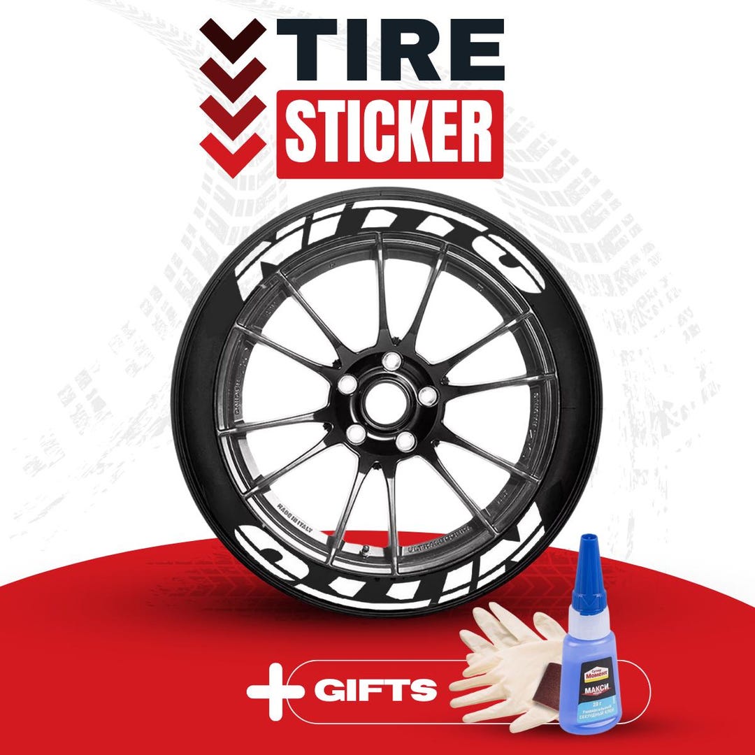 Nitto Tire Lettering Tyre Sticker Fits to 16"-22" Permanent Tyre ...
