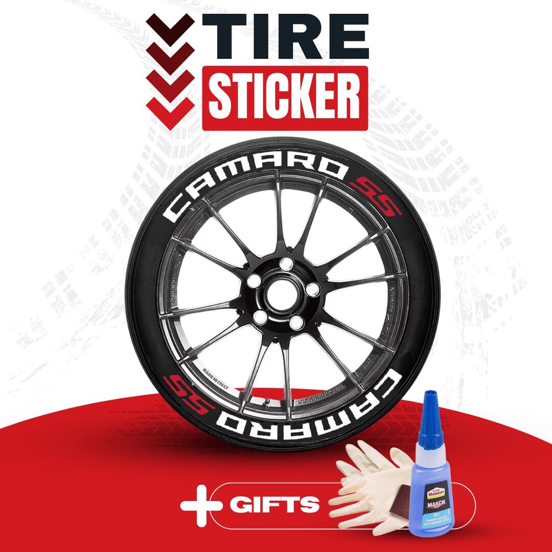Camaro SS Tire Lettering Tyre Sticker Fits to 16"-22" Permanent Tyre ...