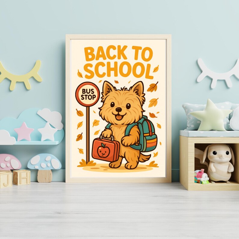 Yorkie Back to School Clipart: Dog With Backpack & Lunchbox (PNG ...