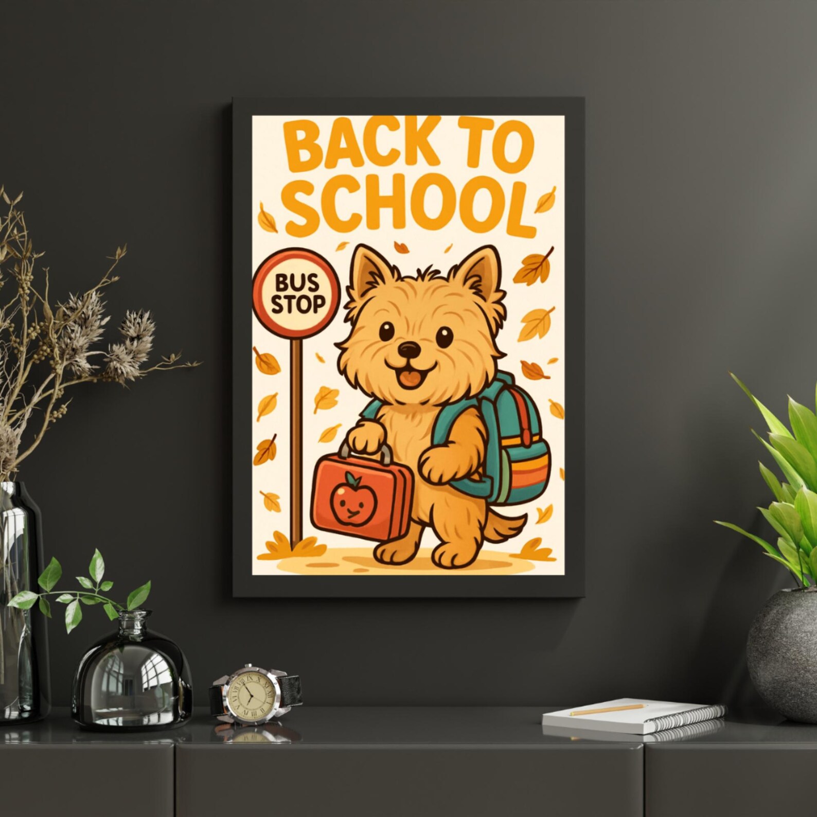 Yorkie Back to School Clipart: Dog With Backpack & Lunchbox (PNG ...