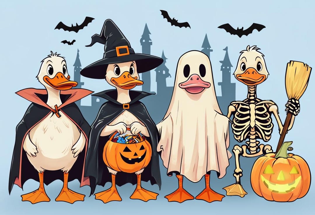 Silly Goose Halloween Clipart Bundle – Four Musketeers Ducks as Vampire ...