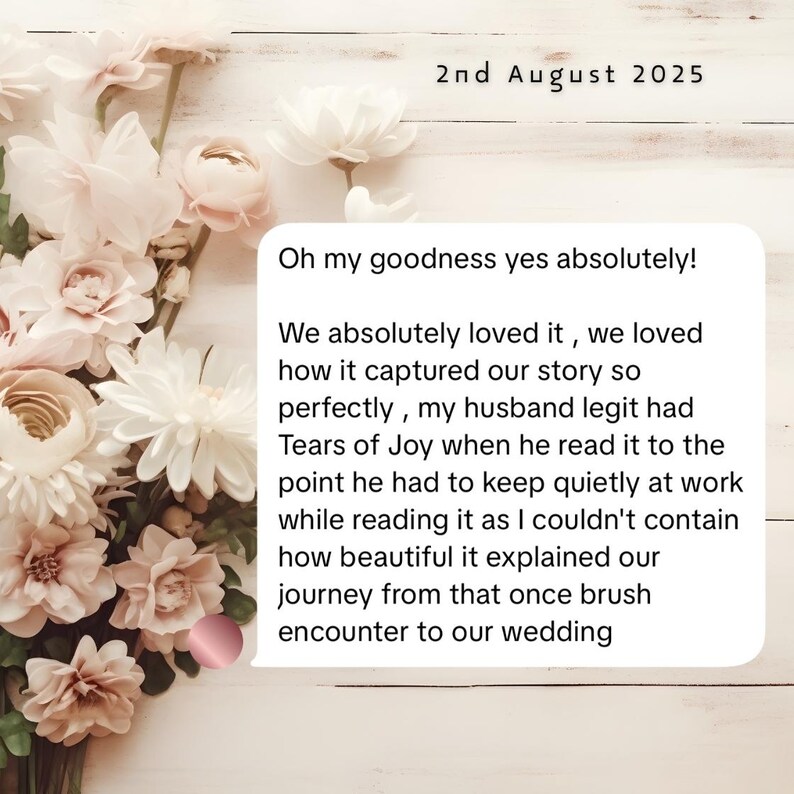 Personalized Wedding Poem: Custom Love Story Keepsake (digital Pdf/word ...