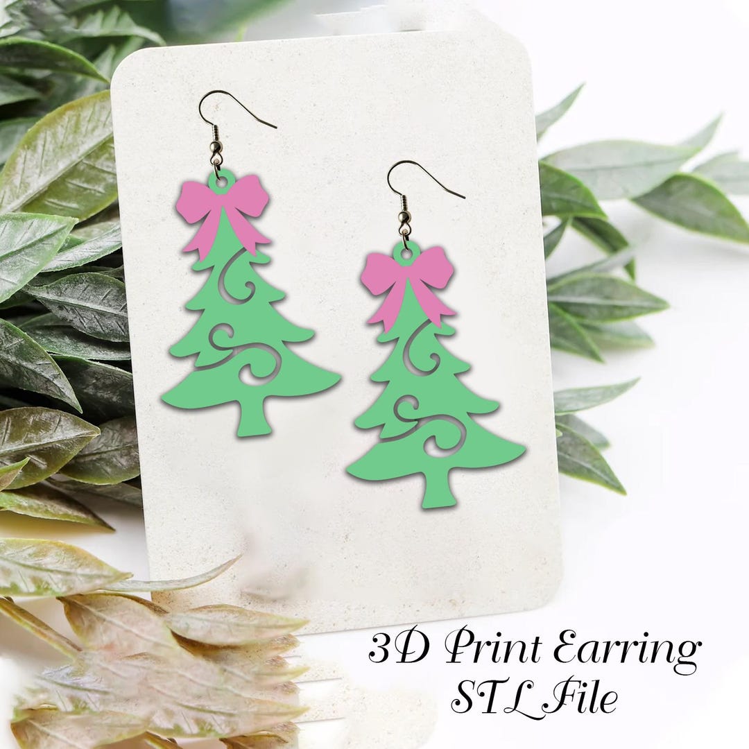 Earrings STL File, 3D Printable Earrings, STL Pattern for CNC ...