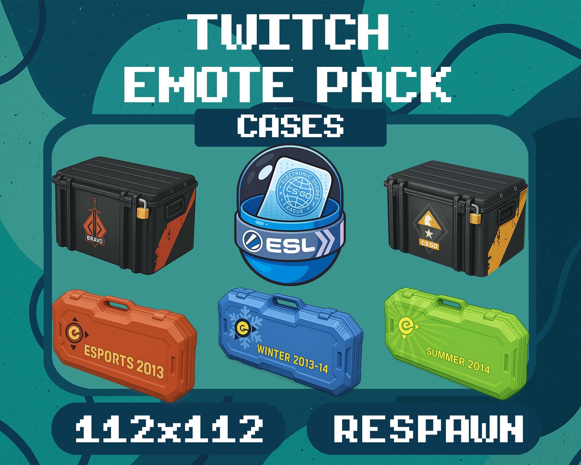 Twitch Emotes | CS:GO Case Emote Pack | Gaming Chat Badges | 112x112 ...