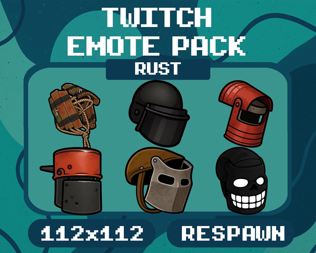 Rust Twitch Emote Pack – Rust Game Helmet Icons, Gamer Emotes for ...
