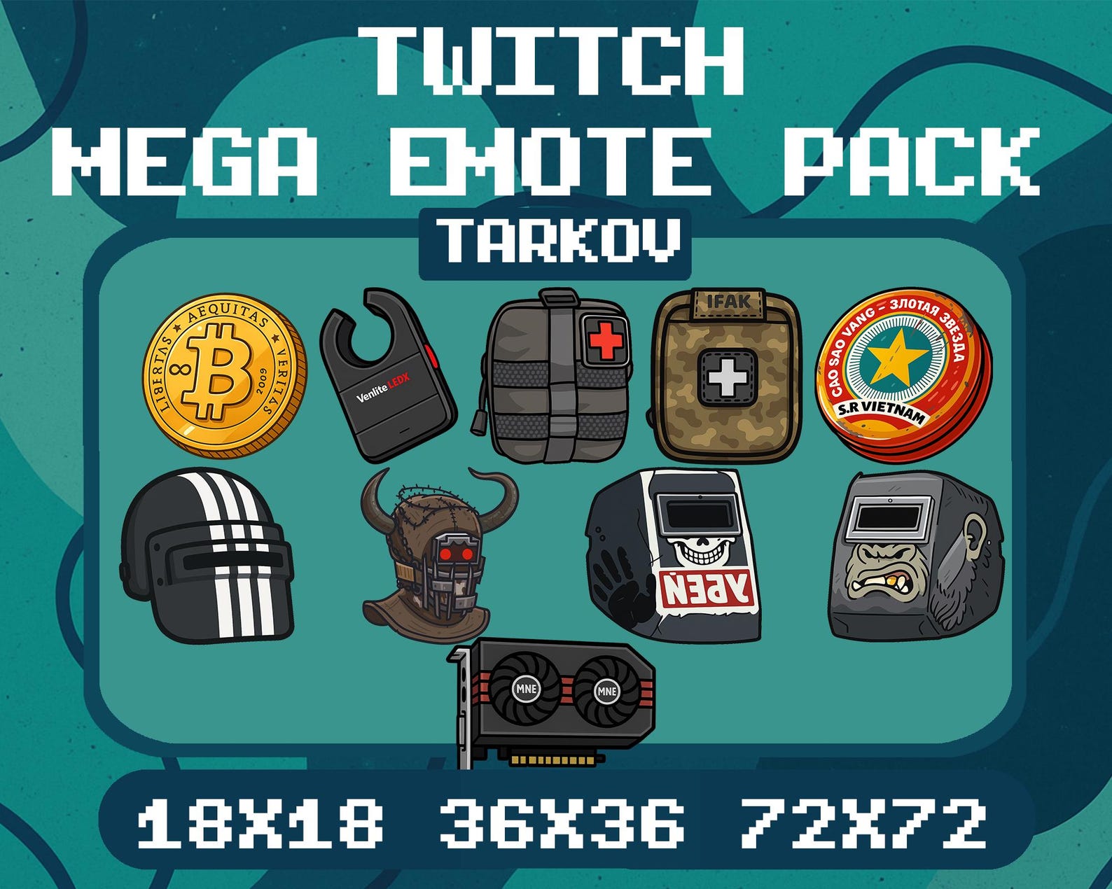Escape From Tarkov Twitch Emote Mega Pack | 10 Custom Emotes for ...