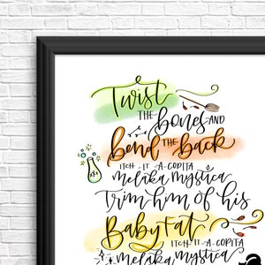 Thackery Binx Spell - Hocus Pocus Printable 11x14 - Digital Download ...