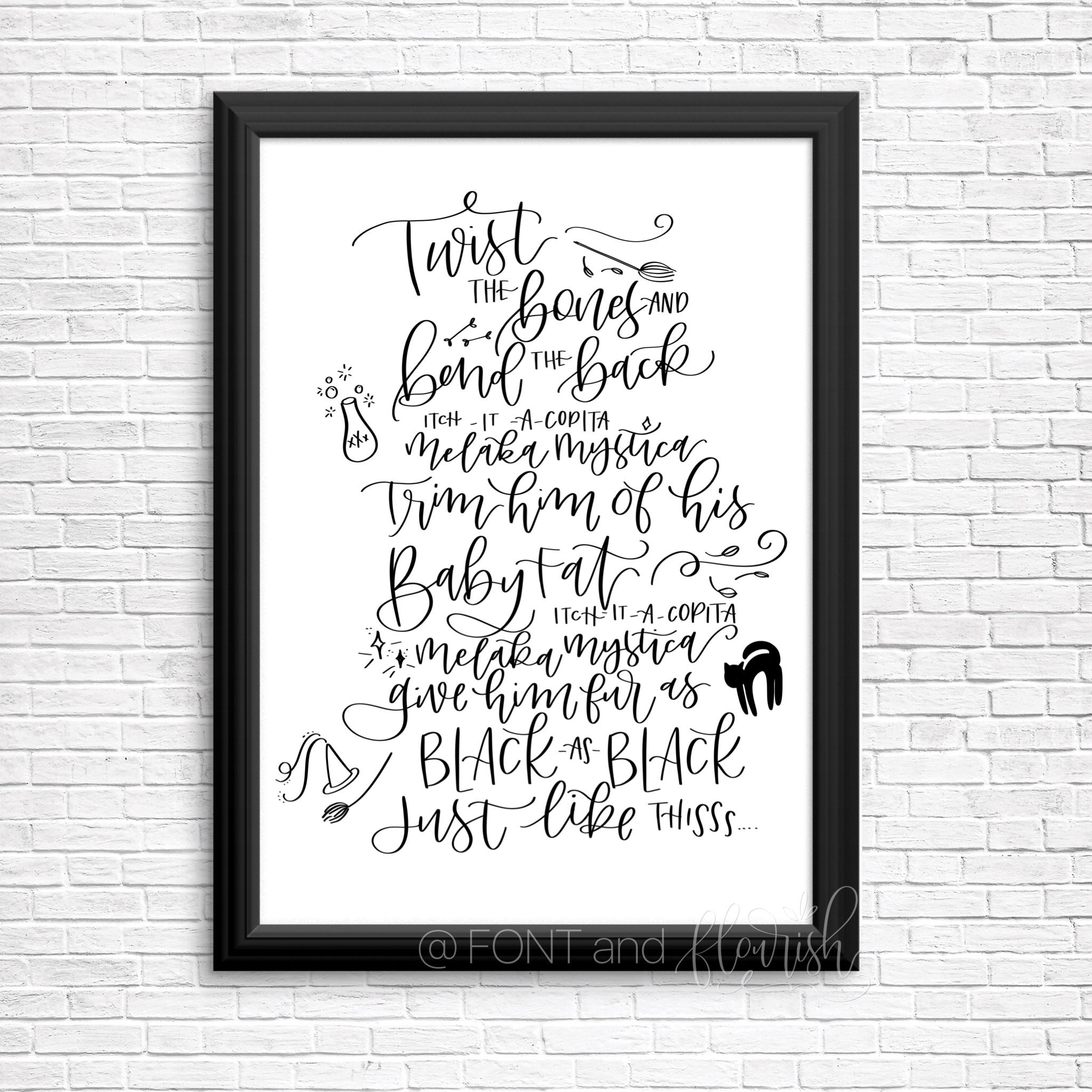 Thackery Binx Spell - Hocus Pocus Printable 11x14 - Digital Download ...