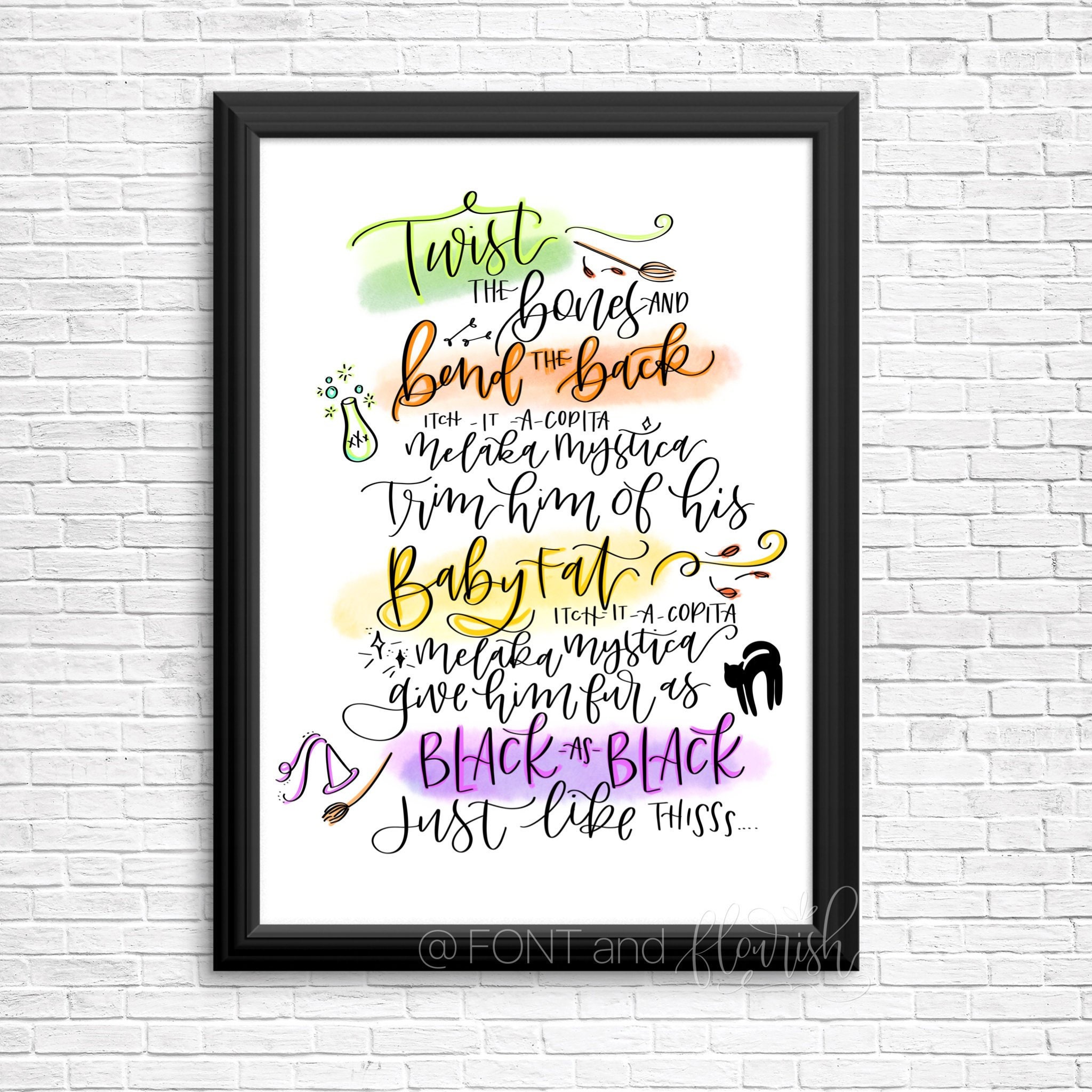 Thackery Binx Spell - Hocus Pocus Printable 11x14 - Digital Download ...