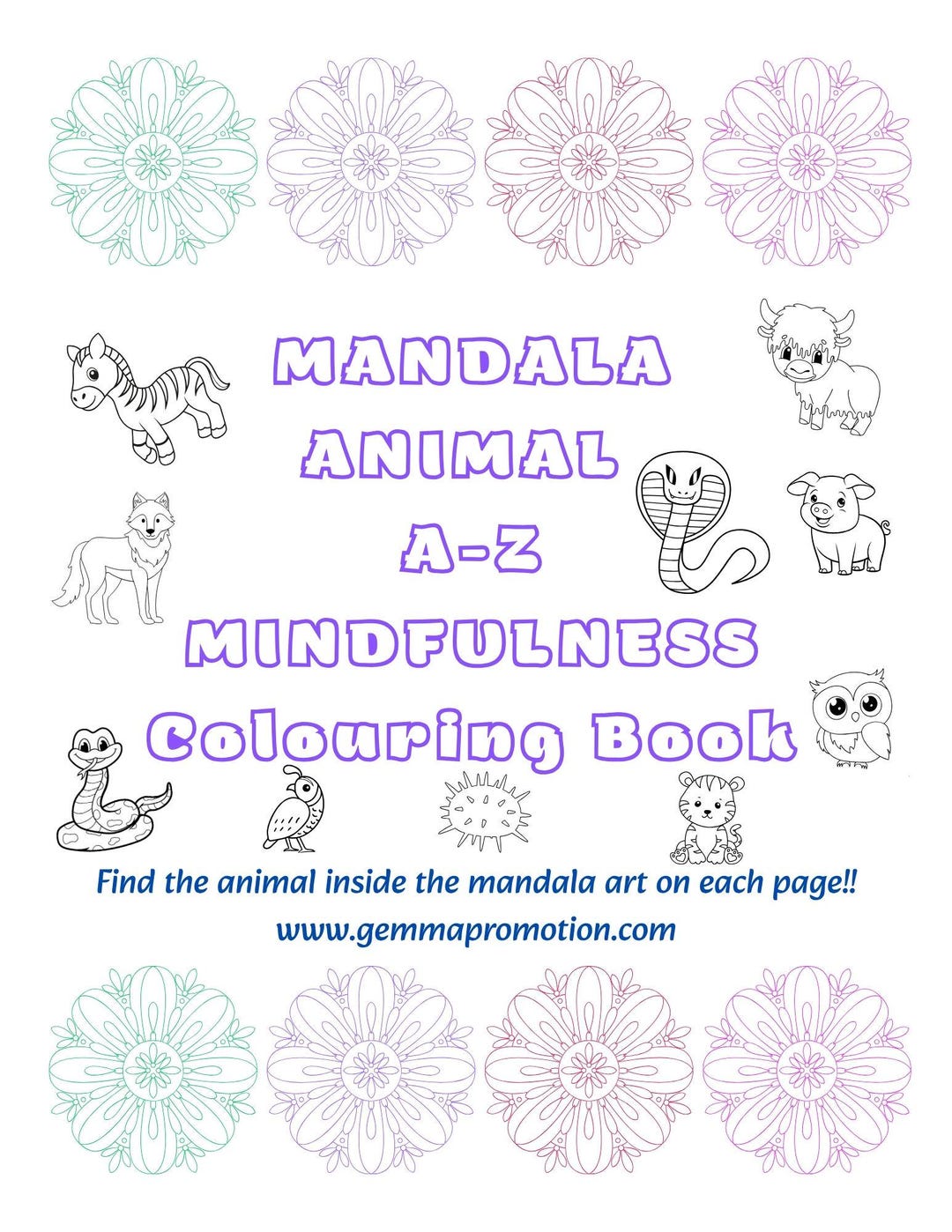 Mandala Animal A-Z Mindfulness Colouring Book (80 Pages) - Etsy