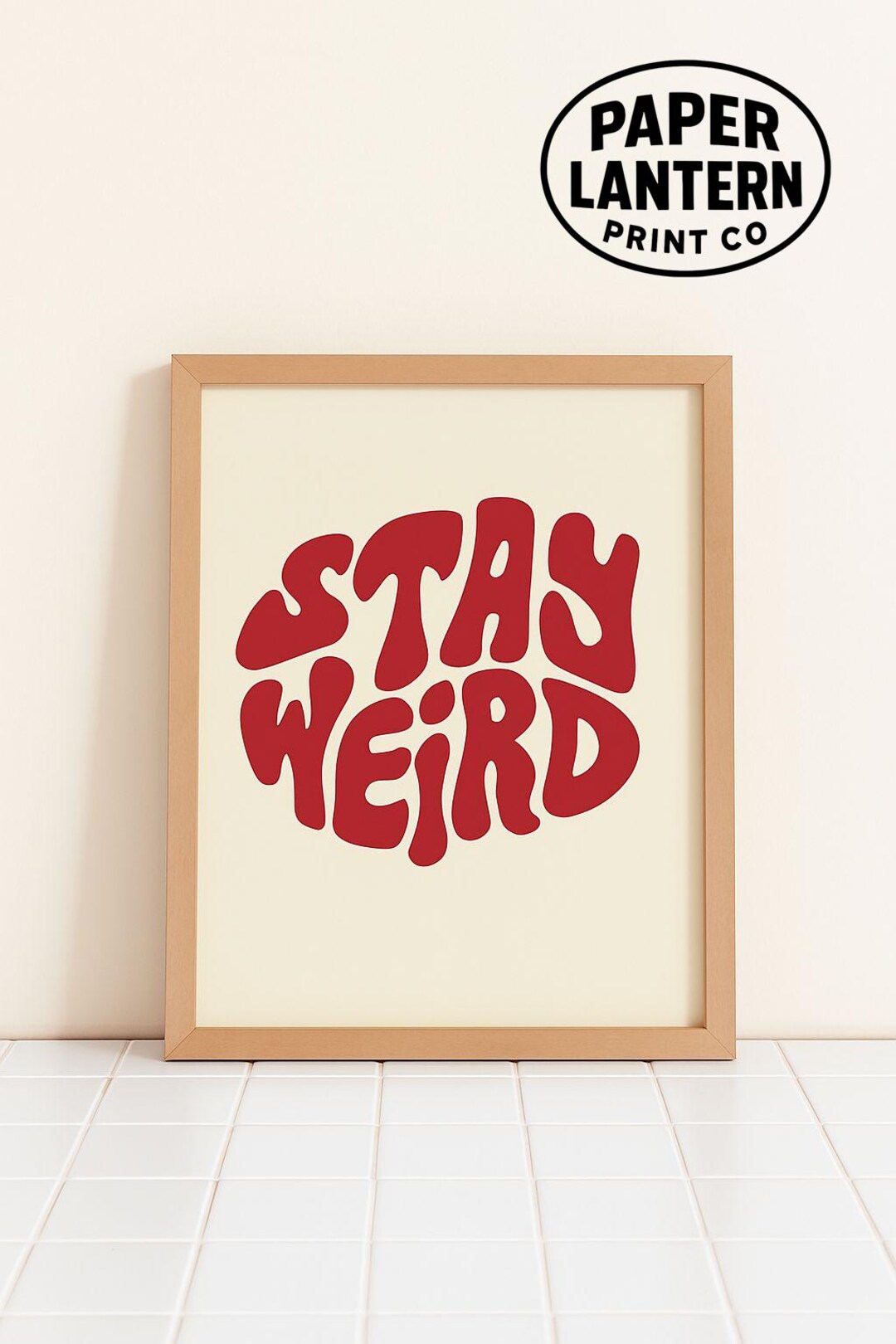 STAY Weird Poster | Retro 70s Typography Print | Quirky Wall Art ...