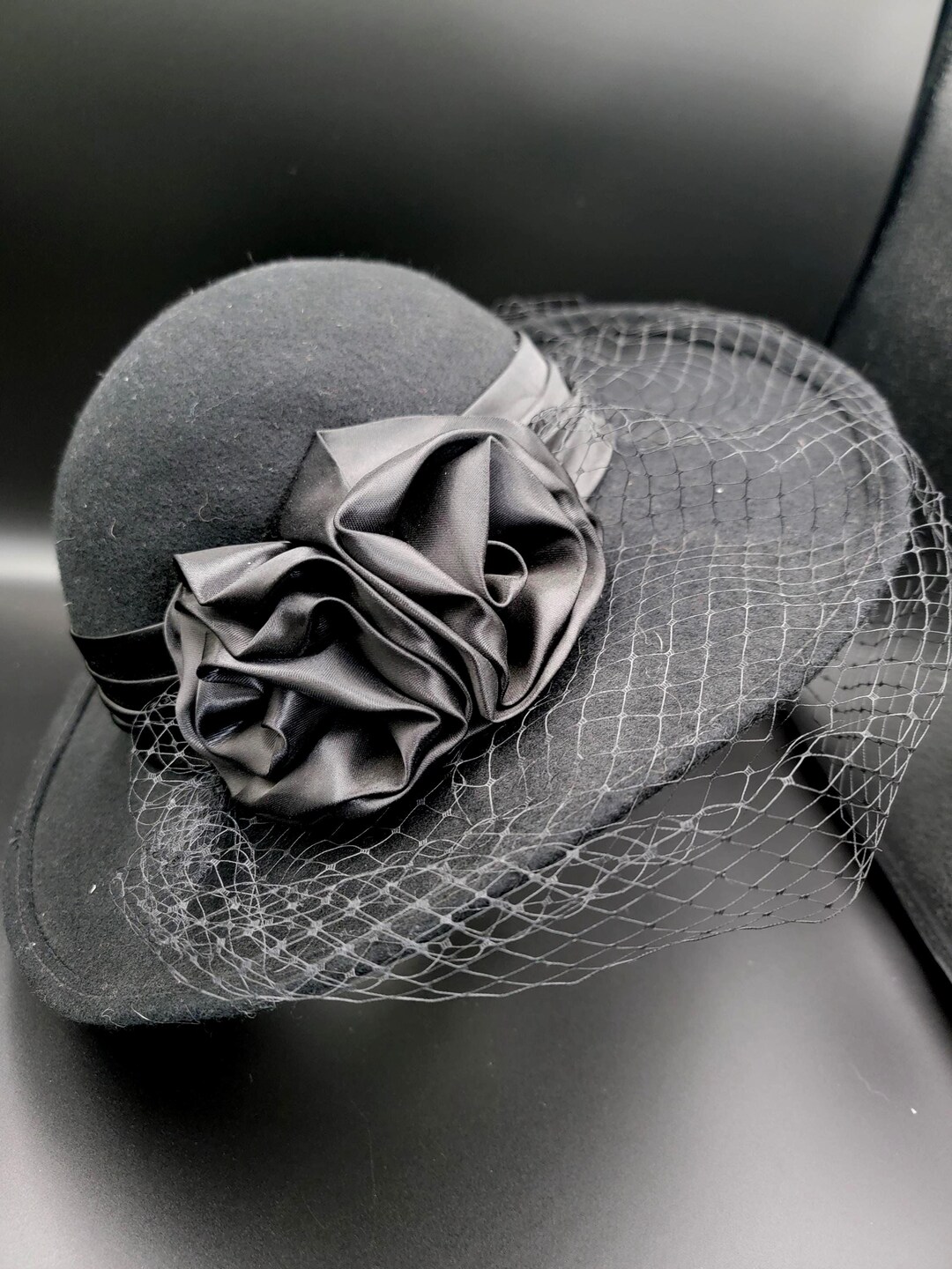 Vintage Michael Howard Black Wool Felt Hat With Veil - Etsy