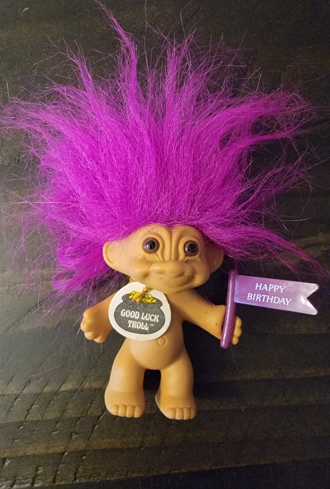 Vintage RUSS Happy Birthday Troll - 1980s/90s Good Luck Troll - Etsy